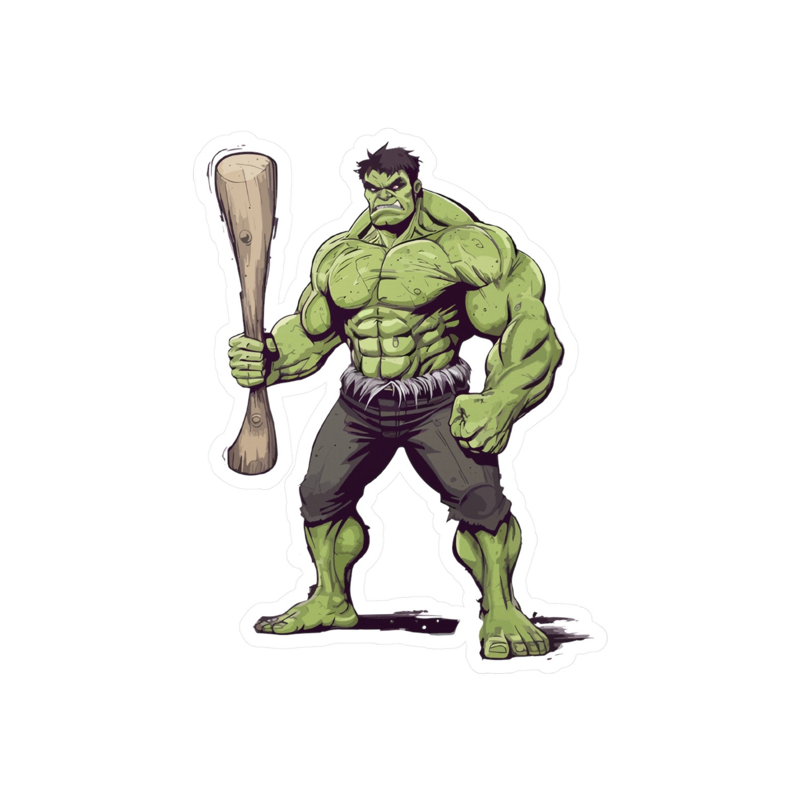 Hand Drawn Incredible Hulk Kiss-cut Vinyl Decal - Etsy