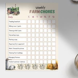 Farm Chores to Do List | Farmhouse to Do Checklist |homestead Checklist ...