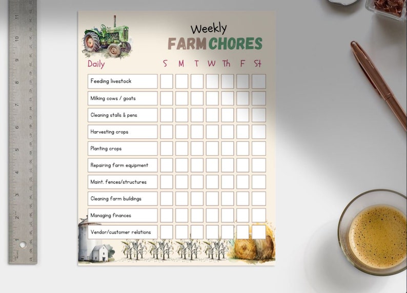 Farm Chores to Do List | Farmhouse to Do Checklist |homestead Checklist ...