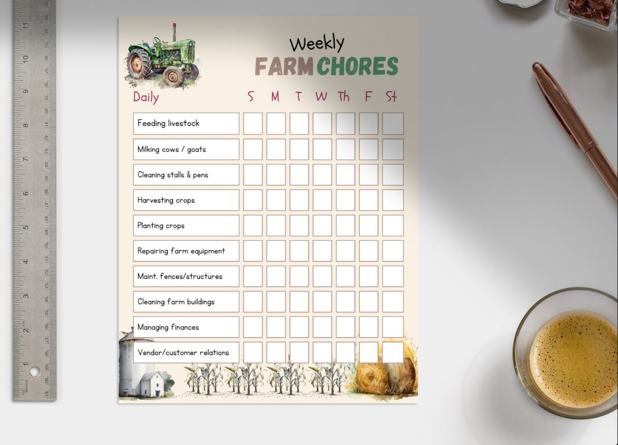Farm Chores to Do List | Farmhouse to Do Checklist |homestead Checklist ...