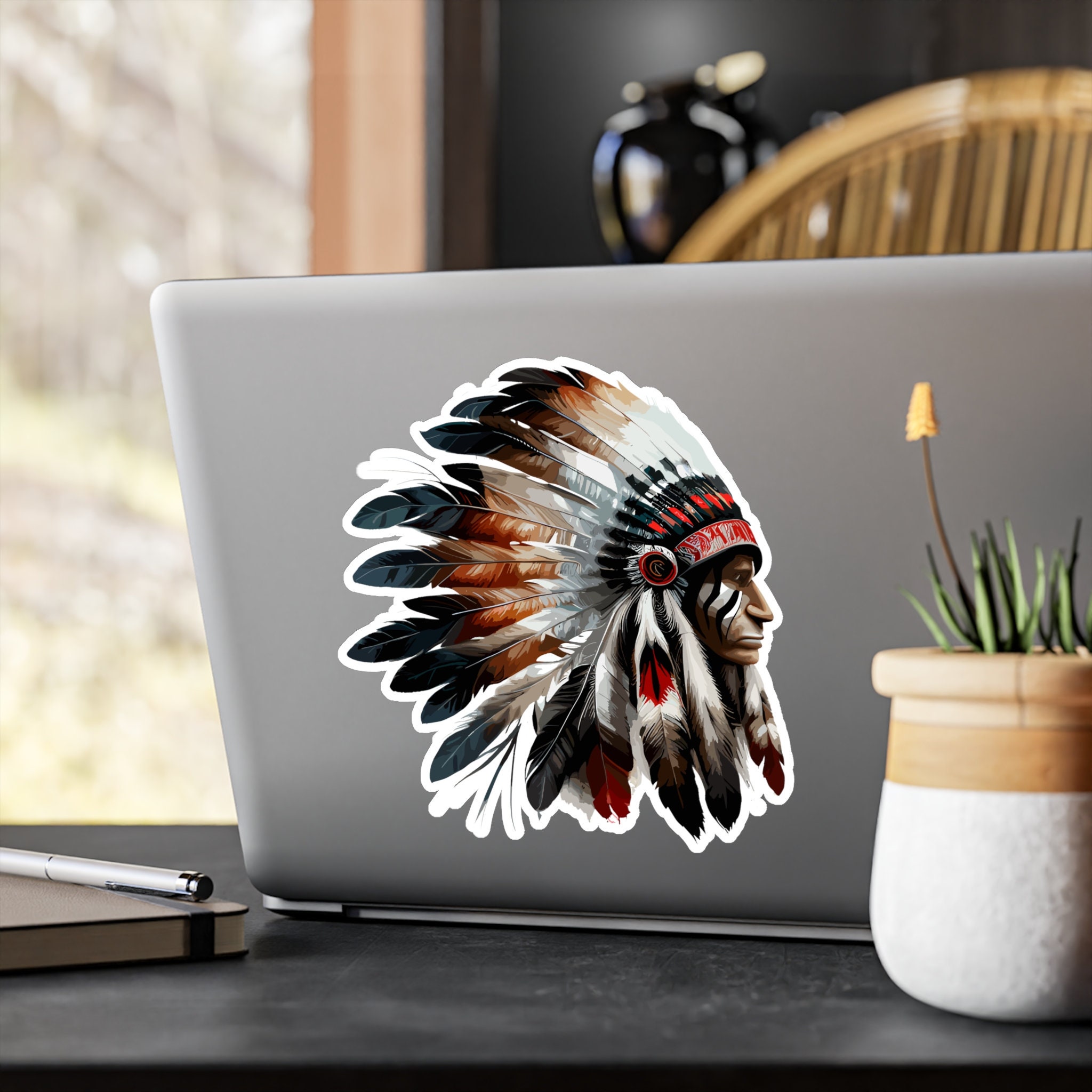 Native American Featherhead Sticker - Etsy