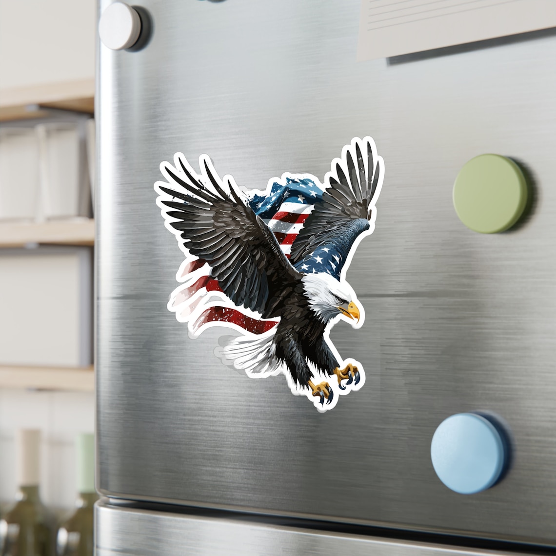 Patriotic American Eagle Decal Sticker | Bald Eagle Decal | Kiss-cut ...