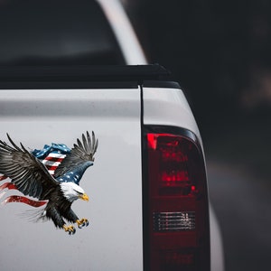 Patriotic American Eagle Decal Sticker | Bald Eagle Decal | Kiss-cut ...