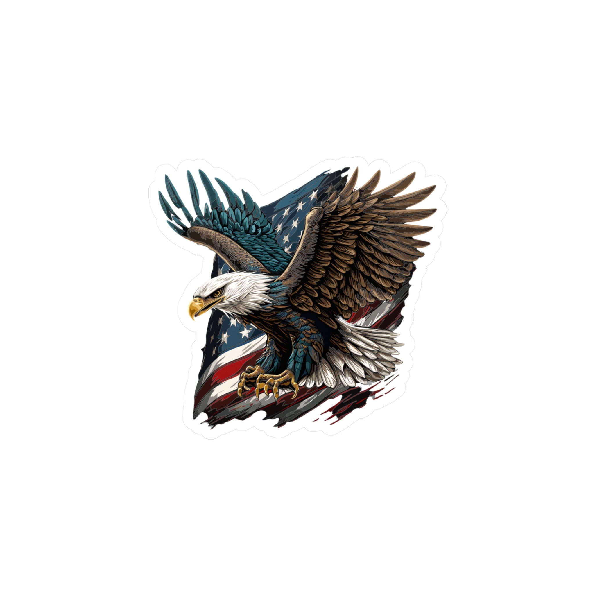 Patriotic Eagle Kiss-cut Vinyl Decal Eagle Sticker - Etsy