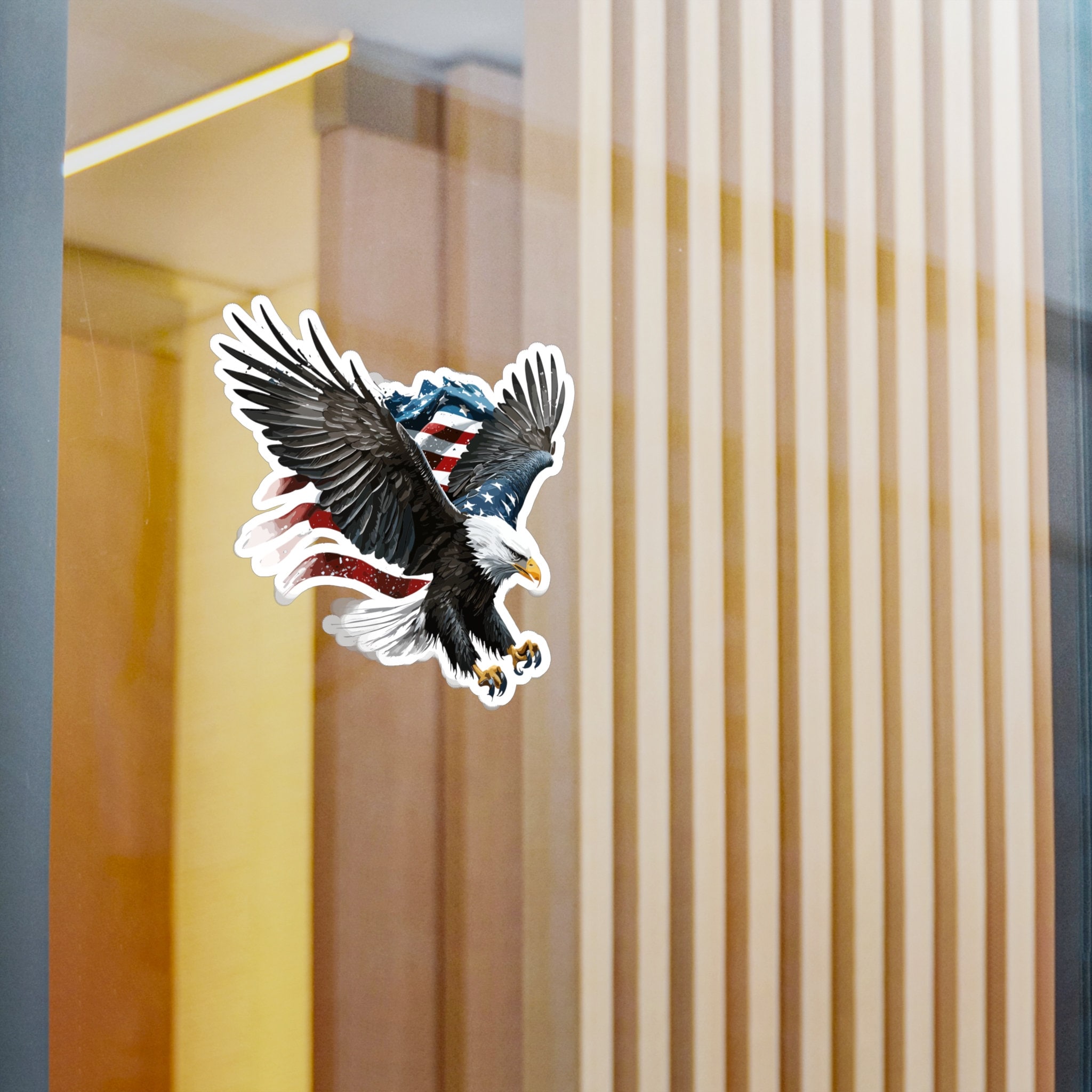 Patriotic American Eagle Decal Sticker | Bald Eagle Decal | Kiss-cut ...