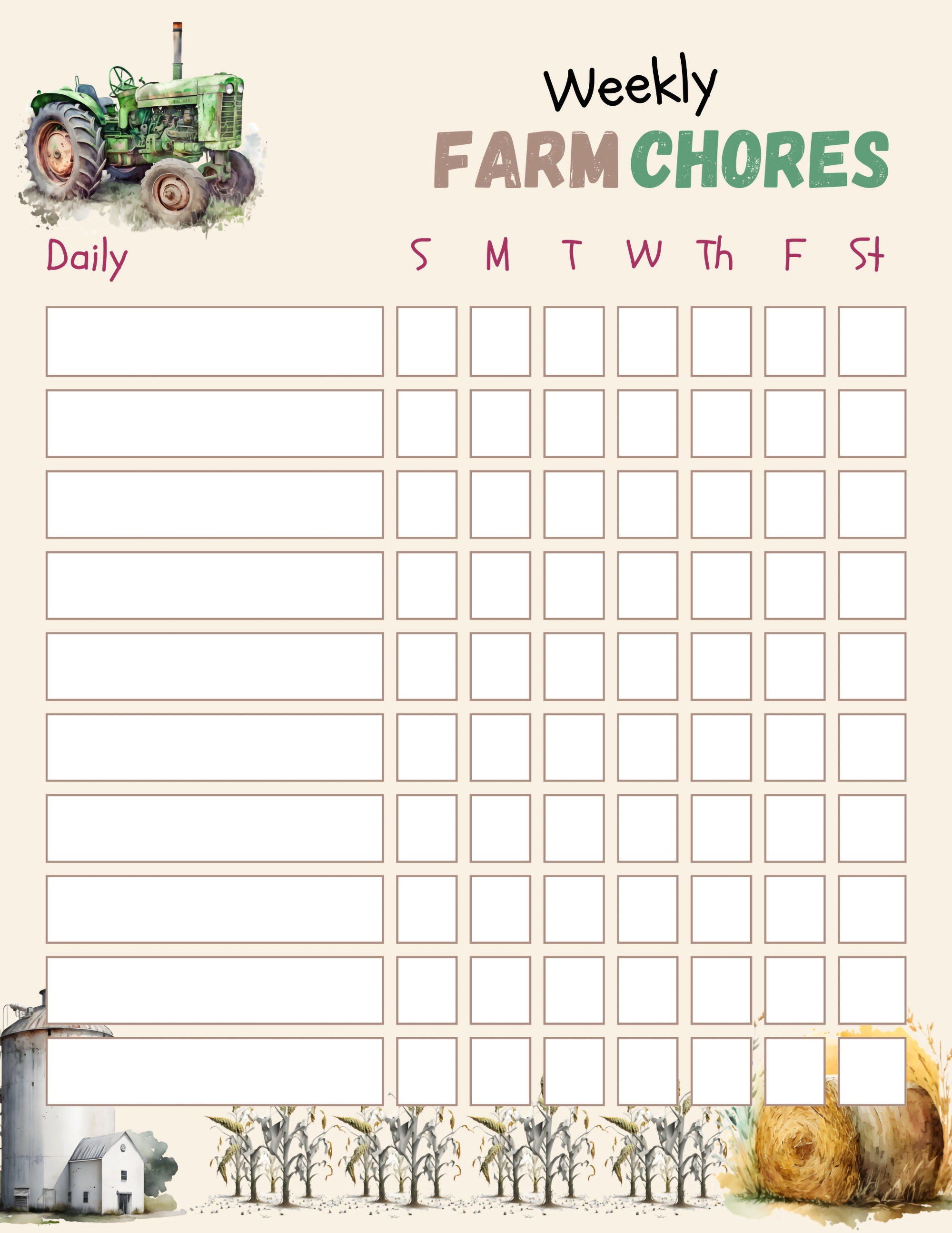 Farm Chores to Do List | Farmhouse to Do Checklist |homestead Checklist ...