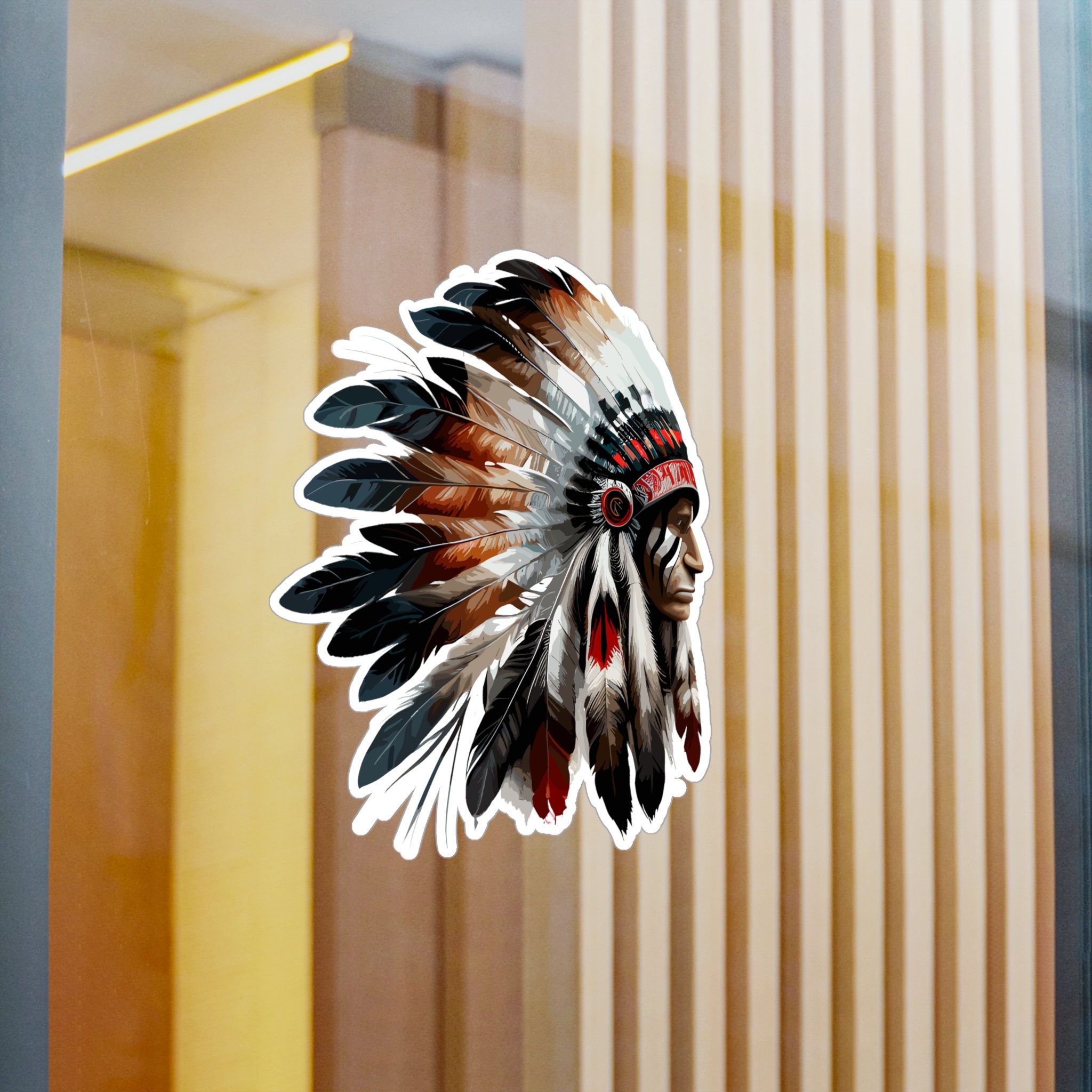 Native American Featherhead Sticker - Etsy
