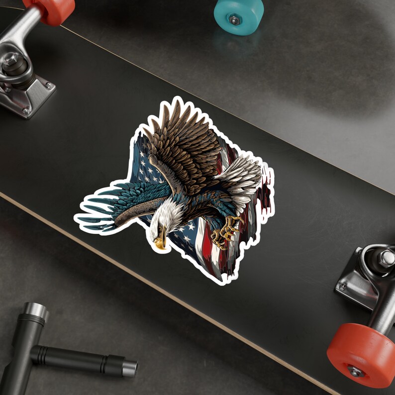 Patriotic Eagle Kiss-cut Vinyl Decal Eagle Sticker - Etsy
