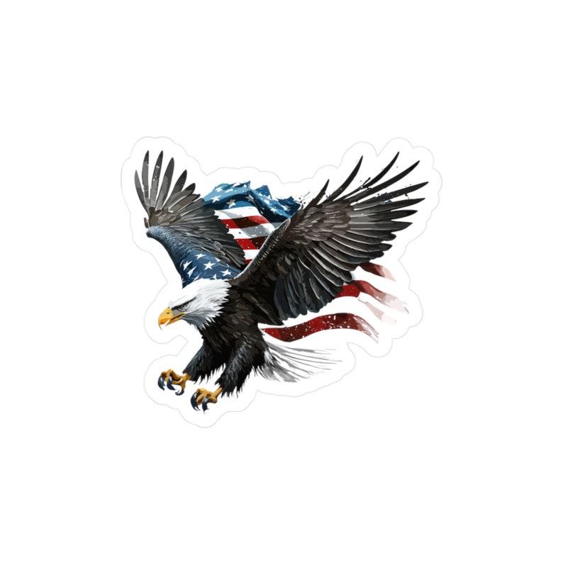 Patriotic American Eagle Kiss-cut Vinyl Decal | Sticker - Etsy