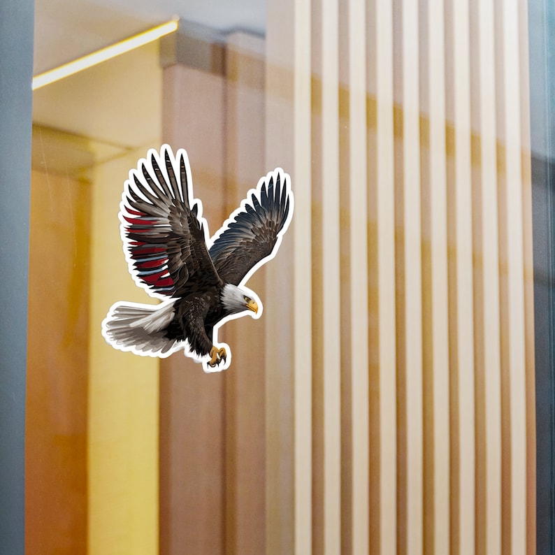 Patriotic Bald Eagle Sticker Decal USA Bald Eagle Kiss-cut Vinyl Decal ...