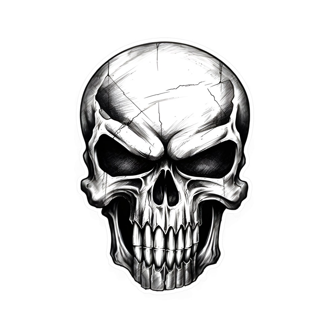 Skull Kiss-cut Vinyl Decal Sticker | Indoor / Outdoor Sticker - Etsy