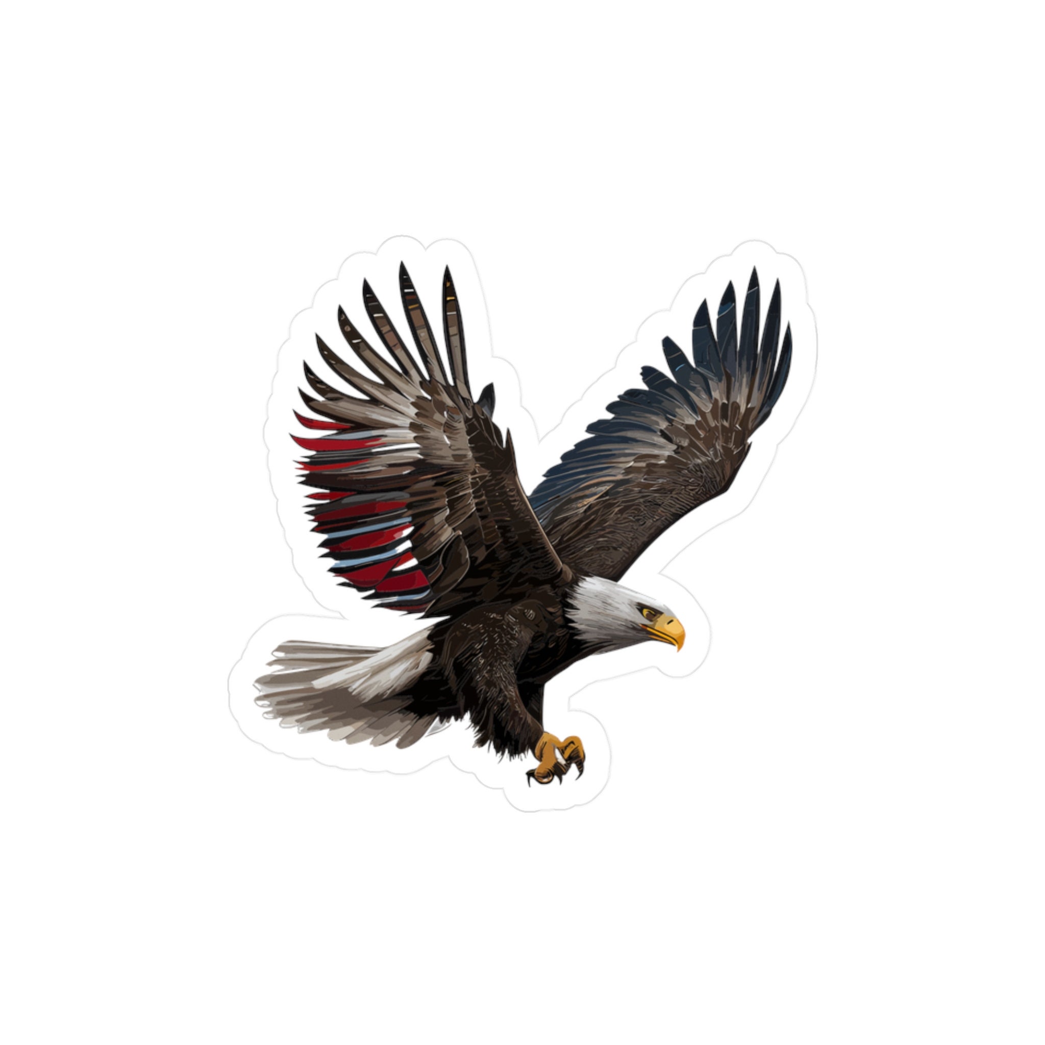 Patriotic Bald Eagle Sticker Decal | USA Bald Eagle | Kiss-cut Vinyl ...