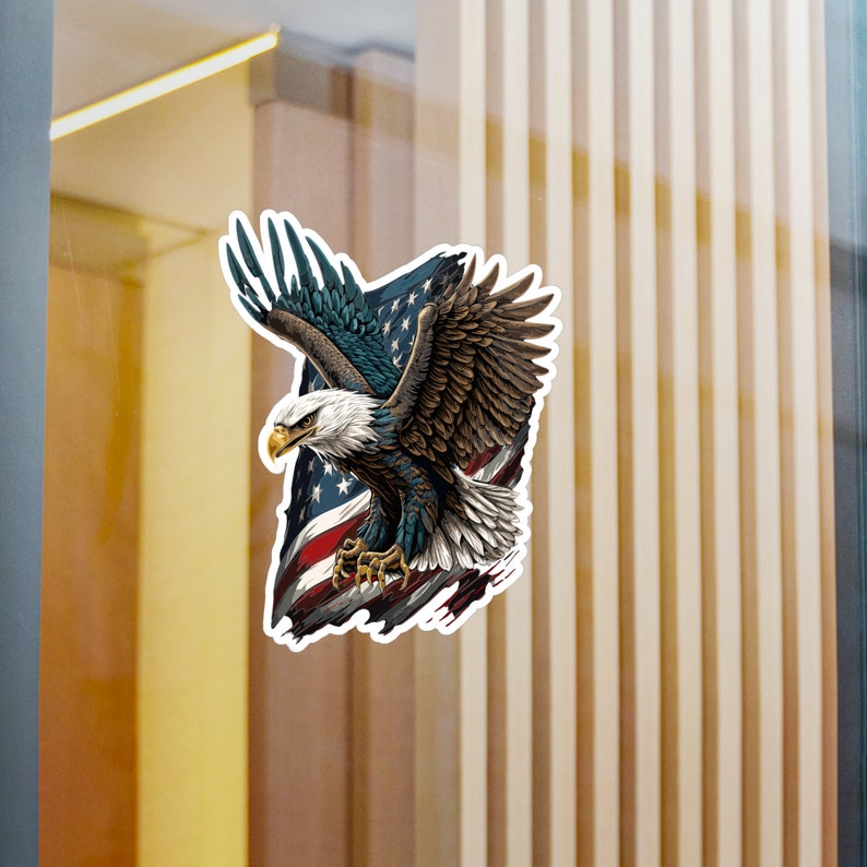 Patriotic Eagle Kiss-cut Vinyl Decal Eagle Sticker - Etsy