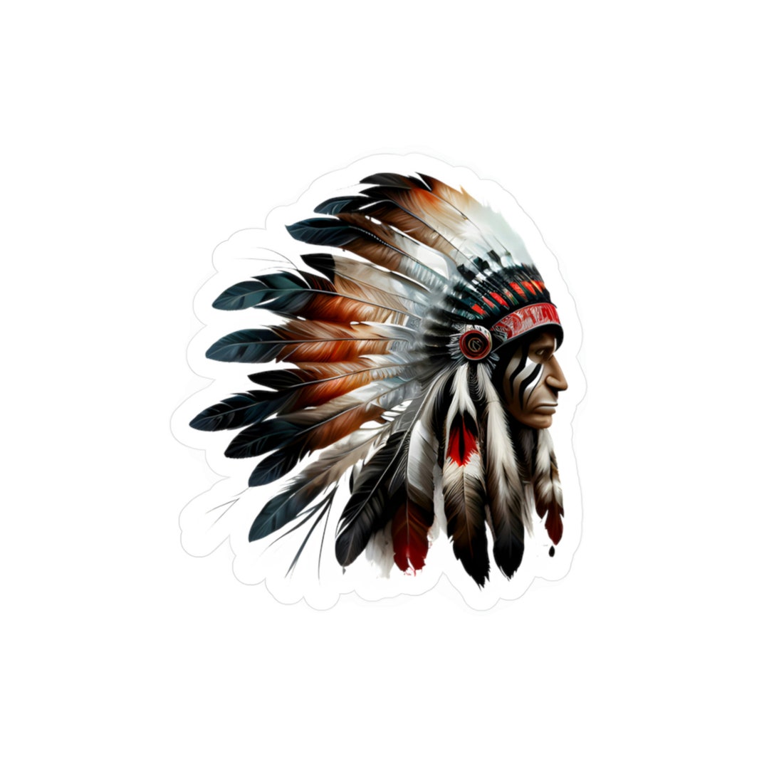 Native American Featherhead Sticker - Etsy