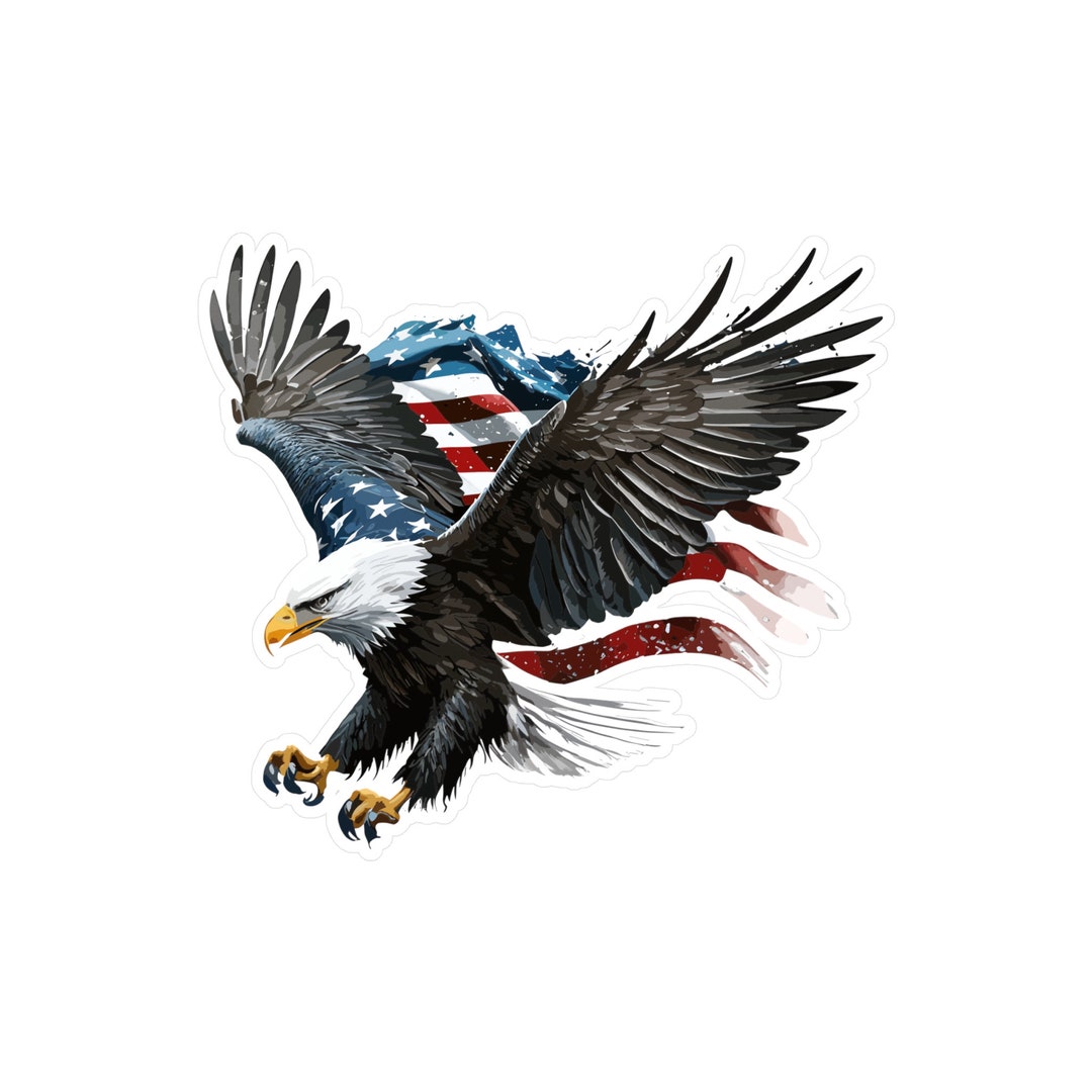 Patriotic American Eagle Kiss-cut Vinyl Decal | Sticker - Etsy