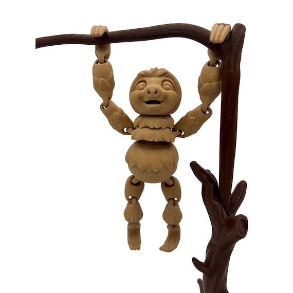 Sloth in A Tree 3D Printed Articulated Sloth Adorable - Etsy