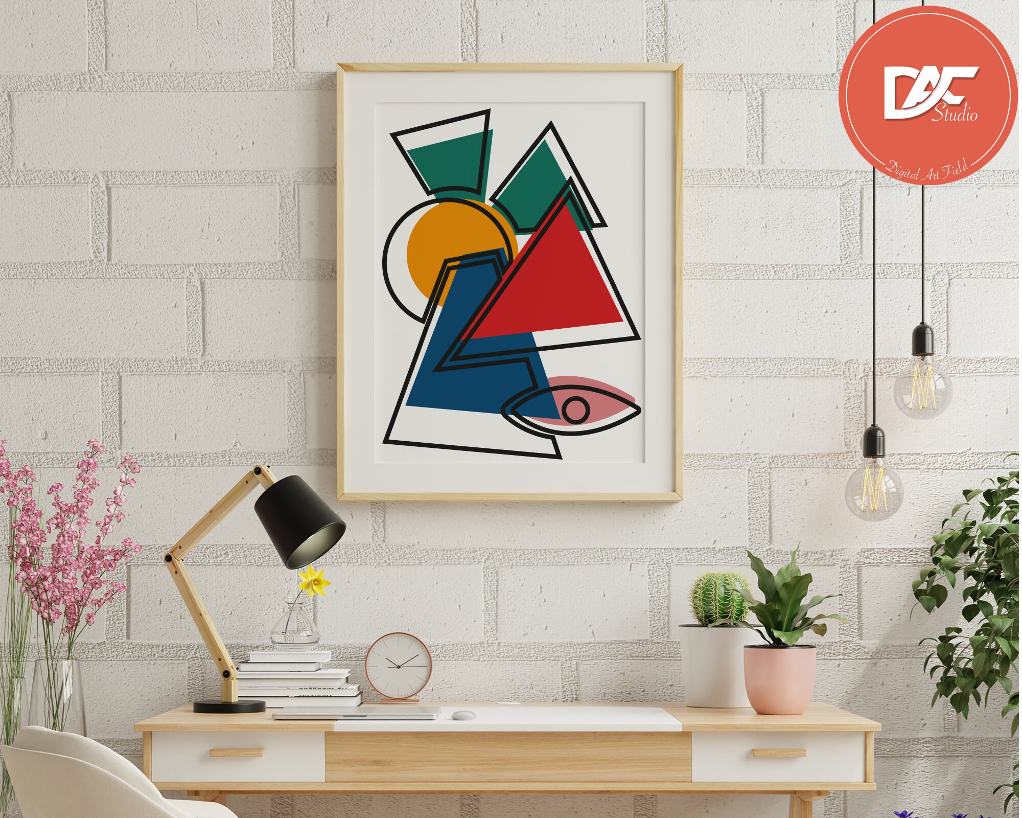 Printable Wall Art, Geometric Art Poster, Colourful Art Print, Digital ...