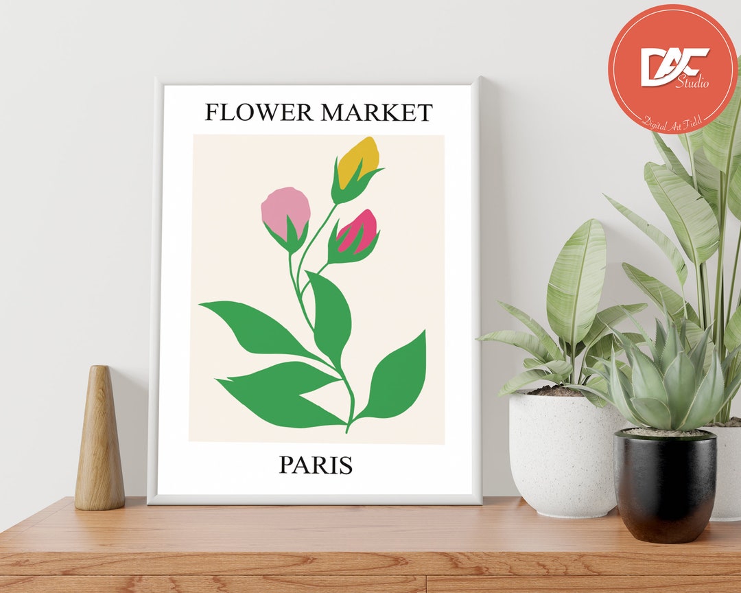 Paris Flower Market Poster Gallery Wall Prints Floral - Etsy
