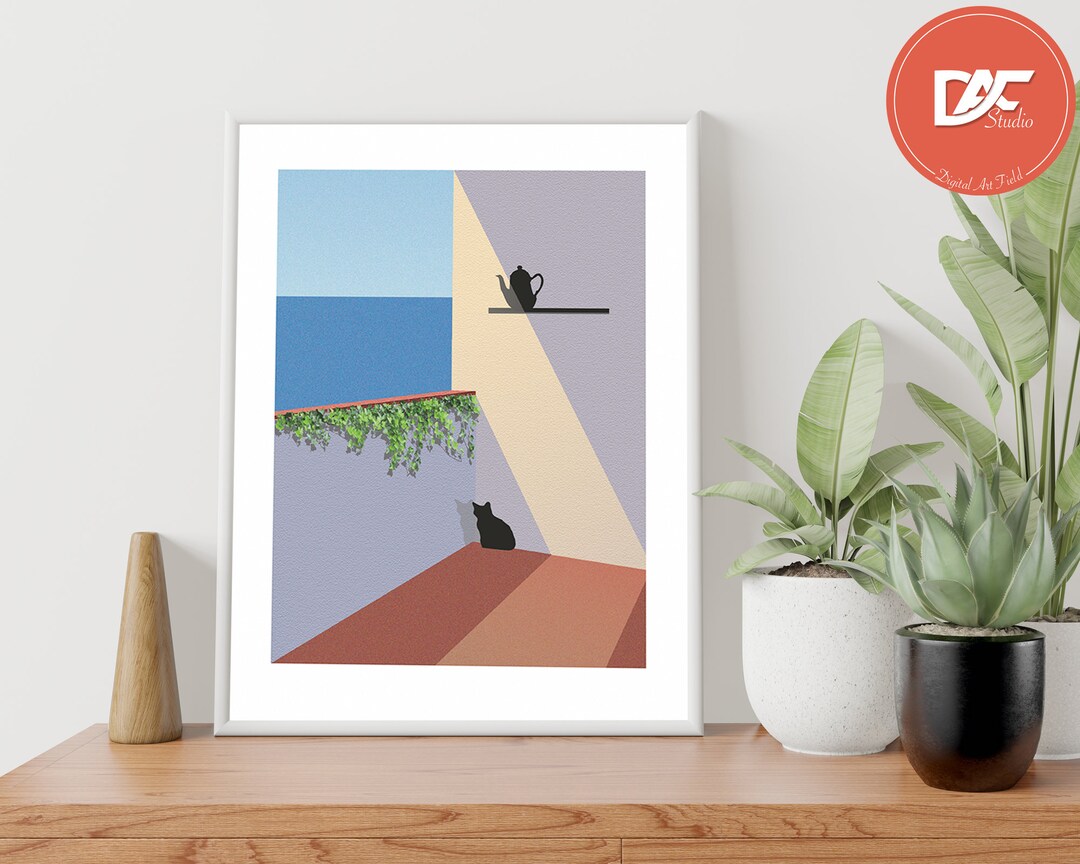 Printable Balcony Wall Art Poster, Minimalist Room Decor, Digital Print ...