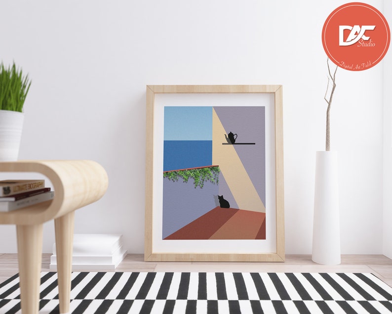 Printable Balcony Wall Art Poster Minimalist Room Decor - Etsy