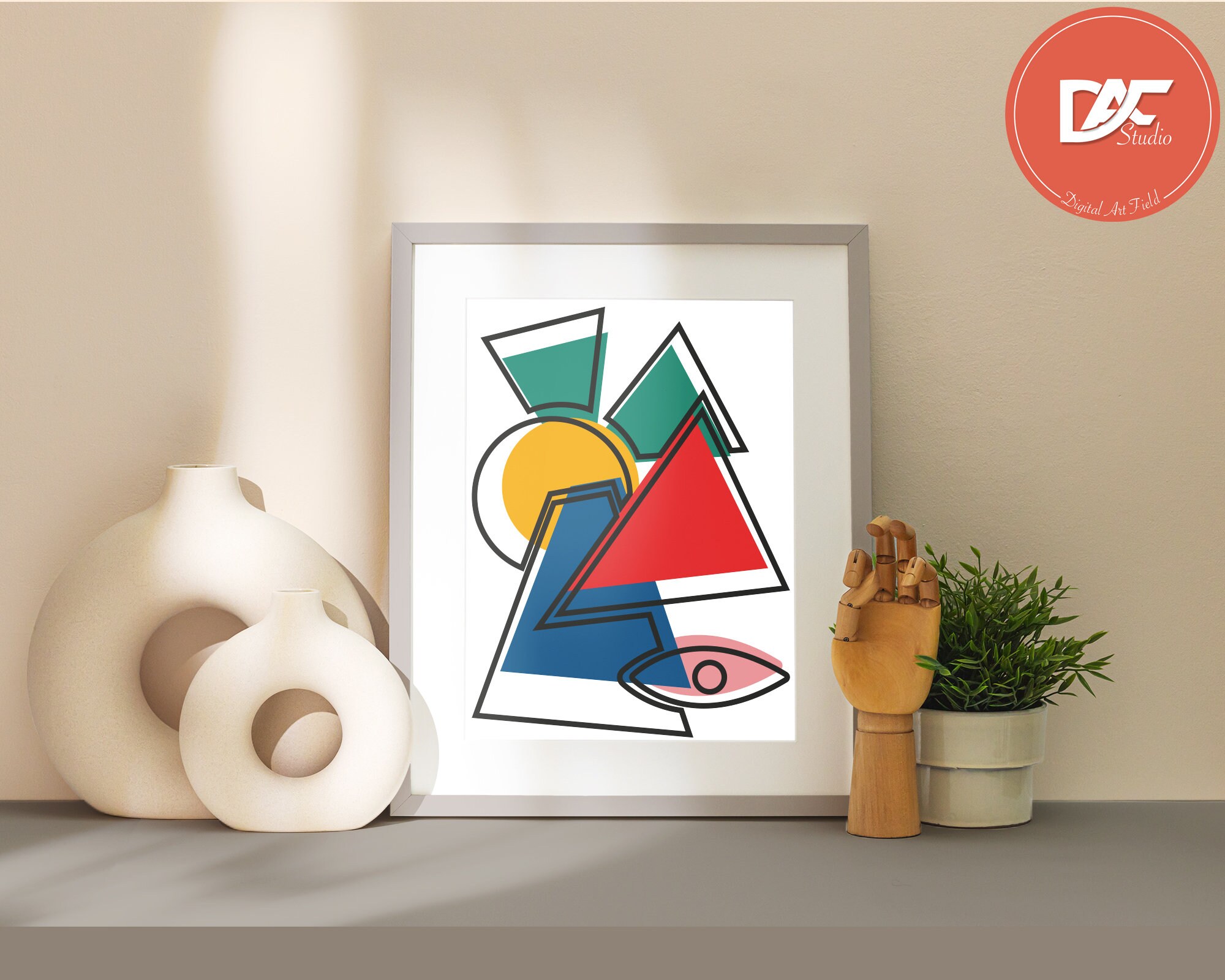 Printable Wall Art, Geometric Art Poster, Colourful Art Print, Digital ...