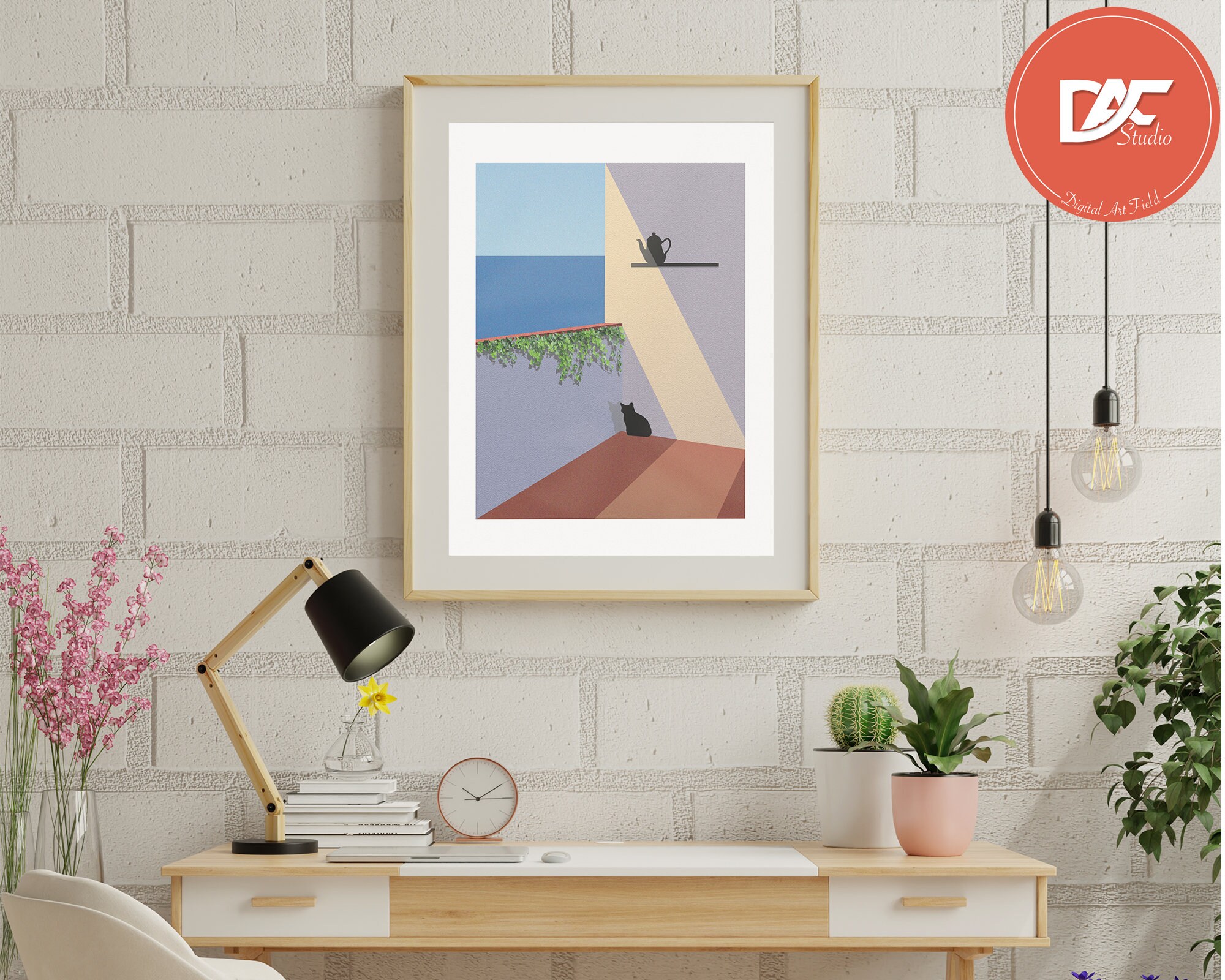 Printable Balcony Wall Art Poster Minimalist Room Decor - Etsy