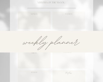 Weekly Planner Minimalistic Printable and Digital for - Etsy