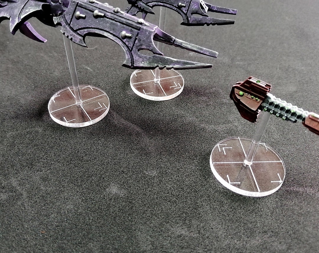 Warhammer 40k Battlefleet Gothic Acrilyc Stands. 32mm Bases for Wargames and Flying Miniatures ...