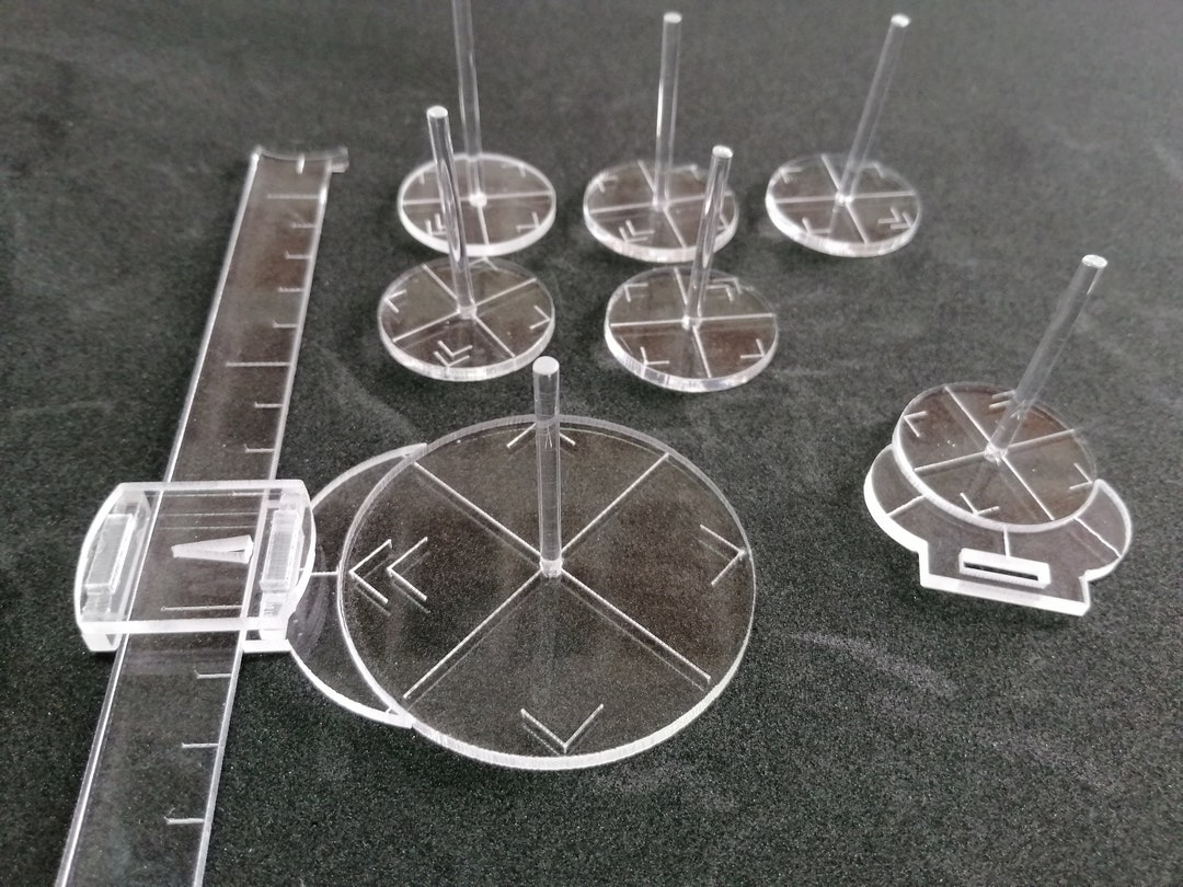 Battlefleet Gothic Ruler and Bases With Acrylic Stand for Ships Pack ...