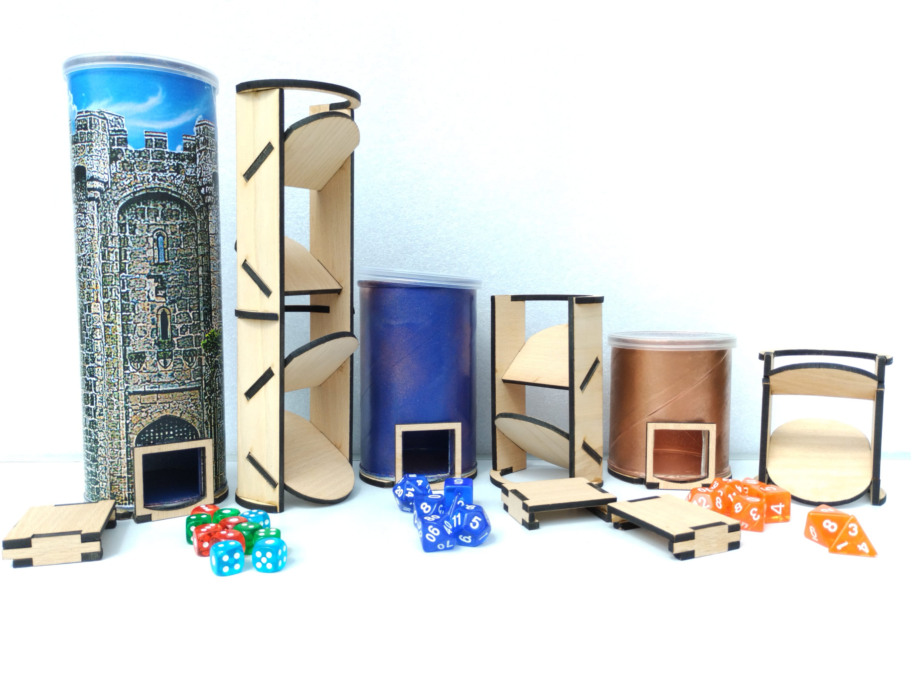 Inserto de madera para crear torre de dados, compatible con bote de ...