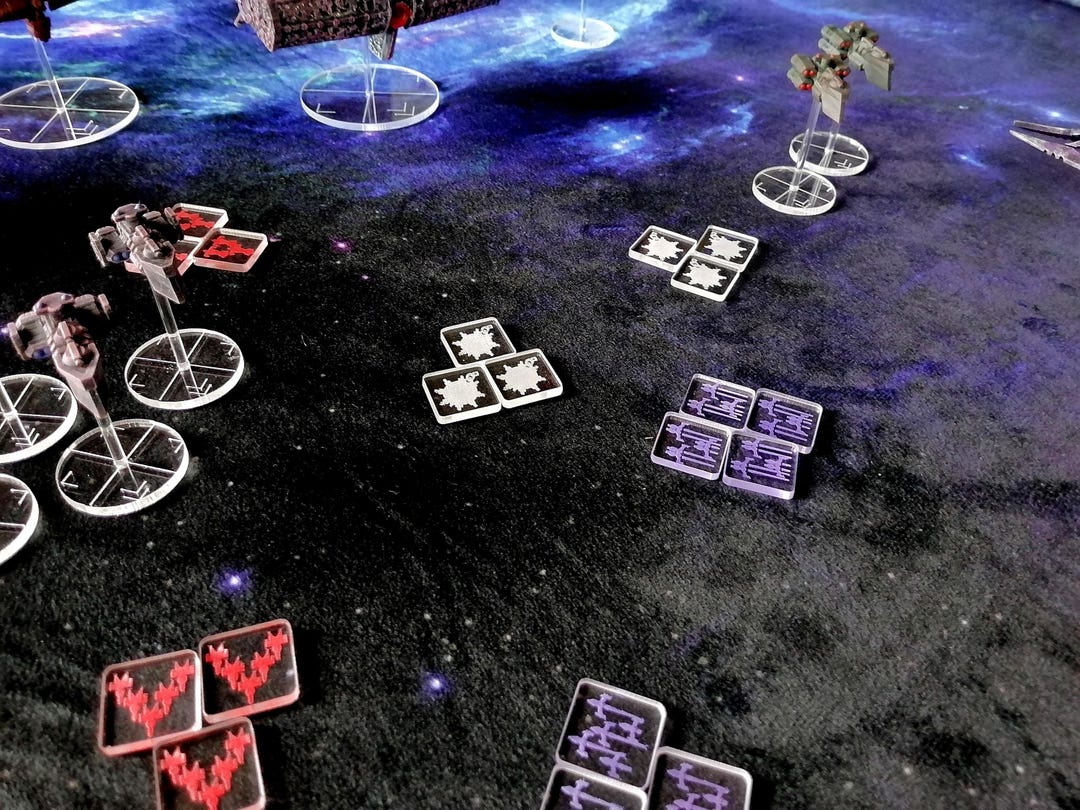 Battlefleet Gothic Orbital Mines Tokens. Pack of 6 Methacrylate Lead ...