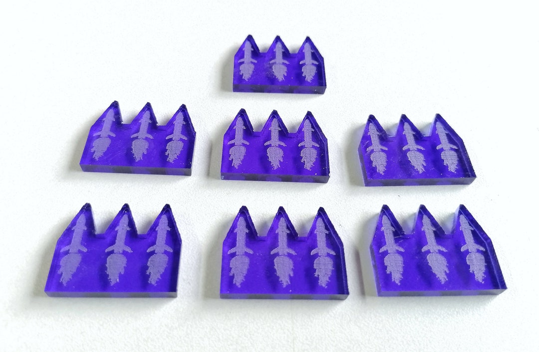 Acrylic Battlefleet Gothic Missile Tokens. Missile Markers for BFG ...
