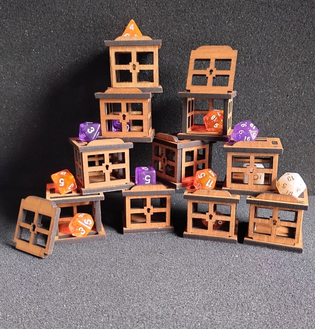 Dice Jail, Dice Cage. Mini Wooden Dice Cage. Dice Jail. Board Games and ...