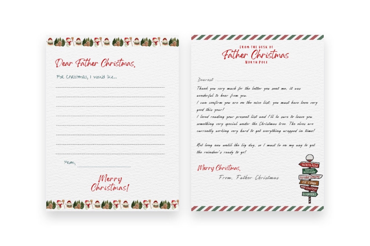 Letter to and From Father Christmas - Etsy