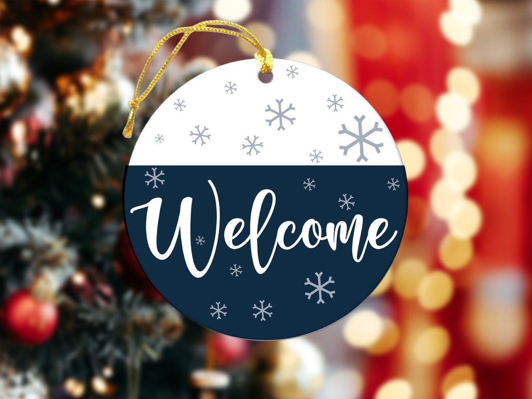 Welcome Santa Ornament Merry Christmas Ornament White Xmas - Etsy