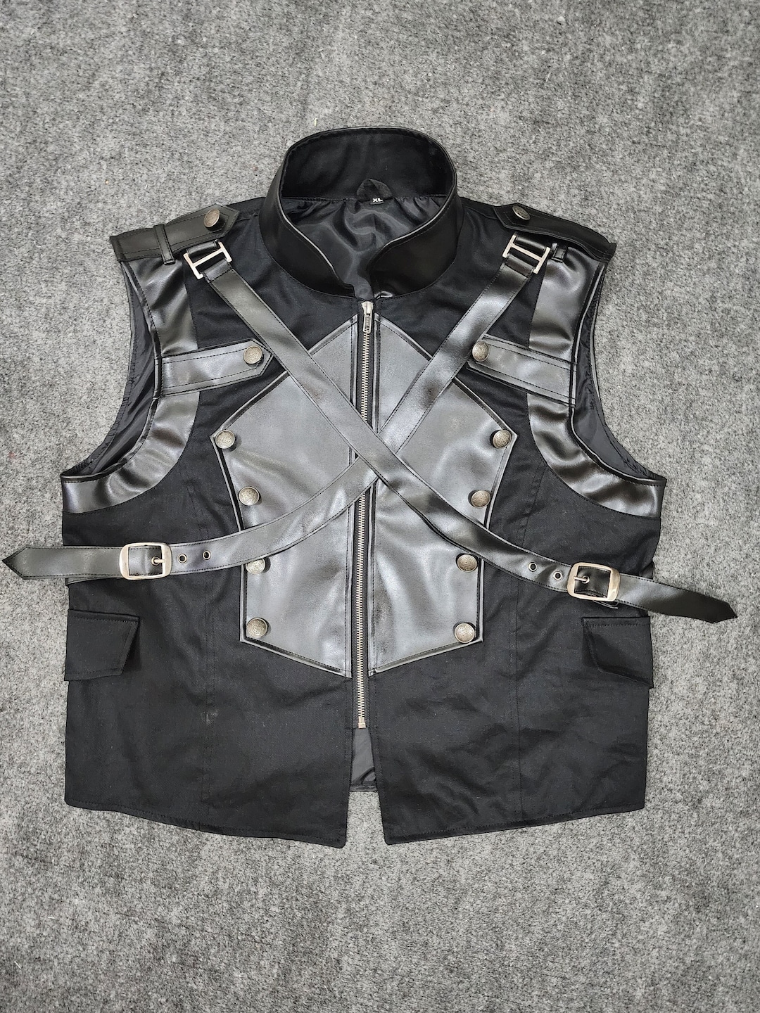 Mens Handmade Gothic Vest Military Waistcoat Gothic Steampunk Vest ...