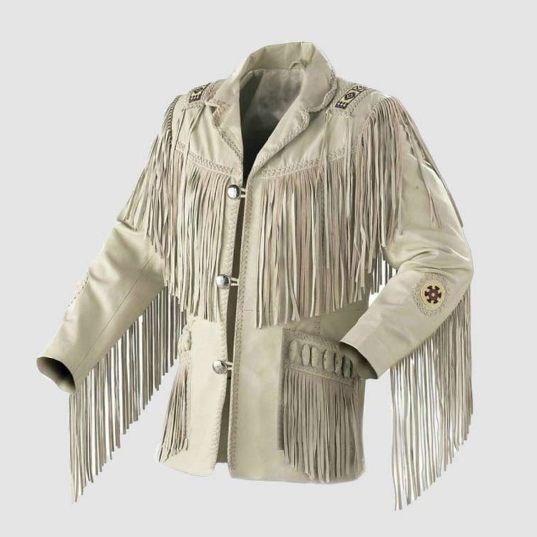 Native American Jacket Handmade Genuine Suede Leather Jacket With ...