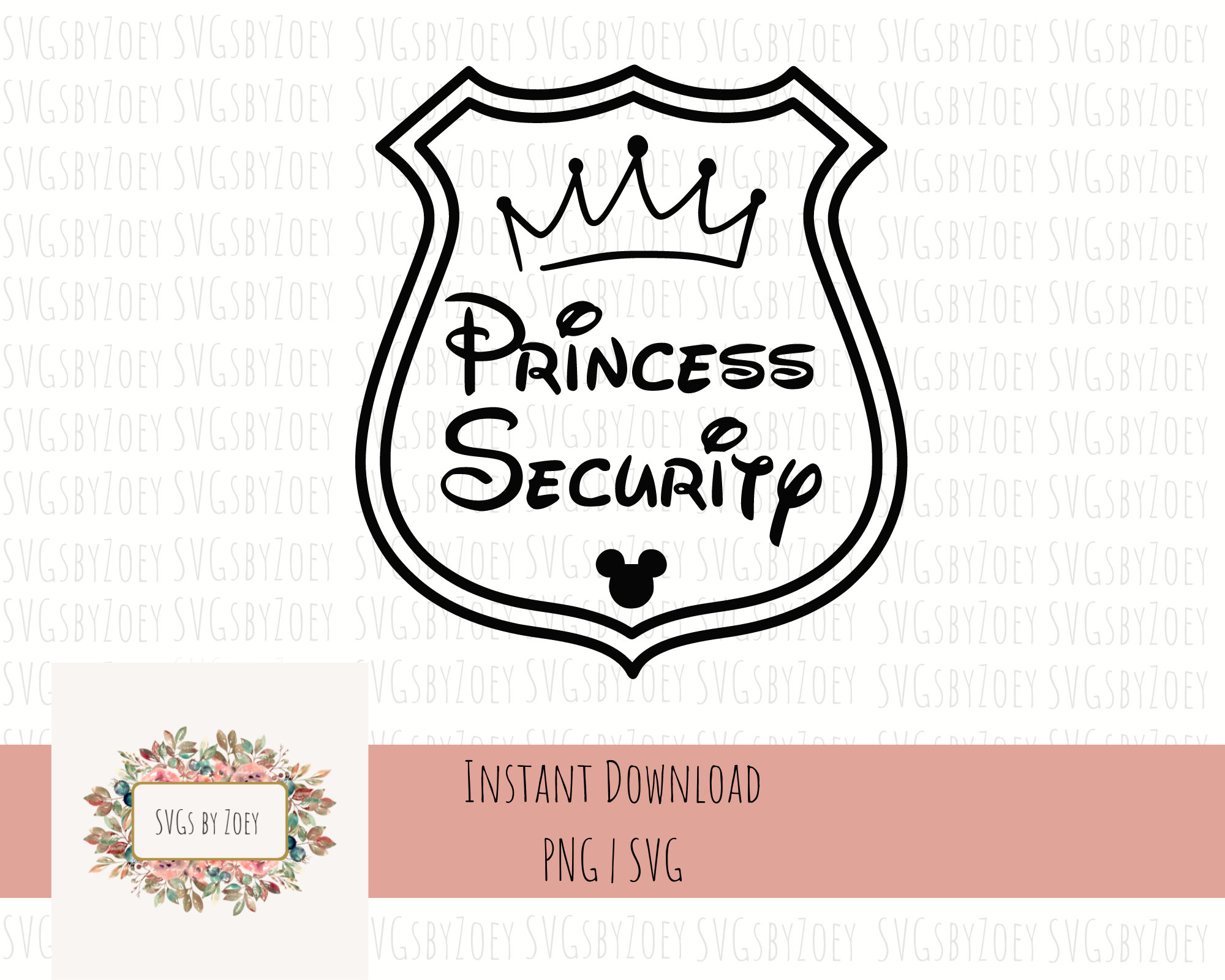 Princess Security Svg, Daddy, Birthday Party Svg, Vacation Matching ...
