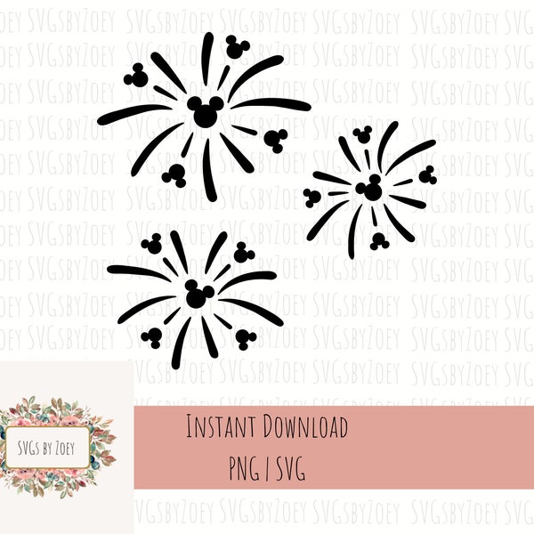 Mickey Fireworks Svg - Etsy