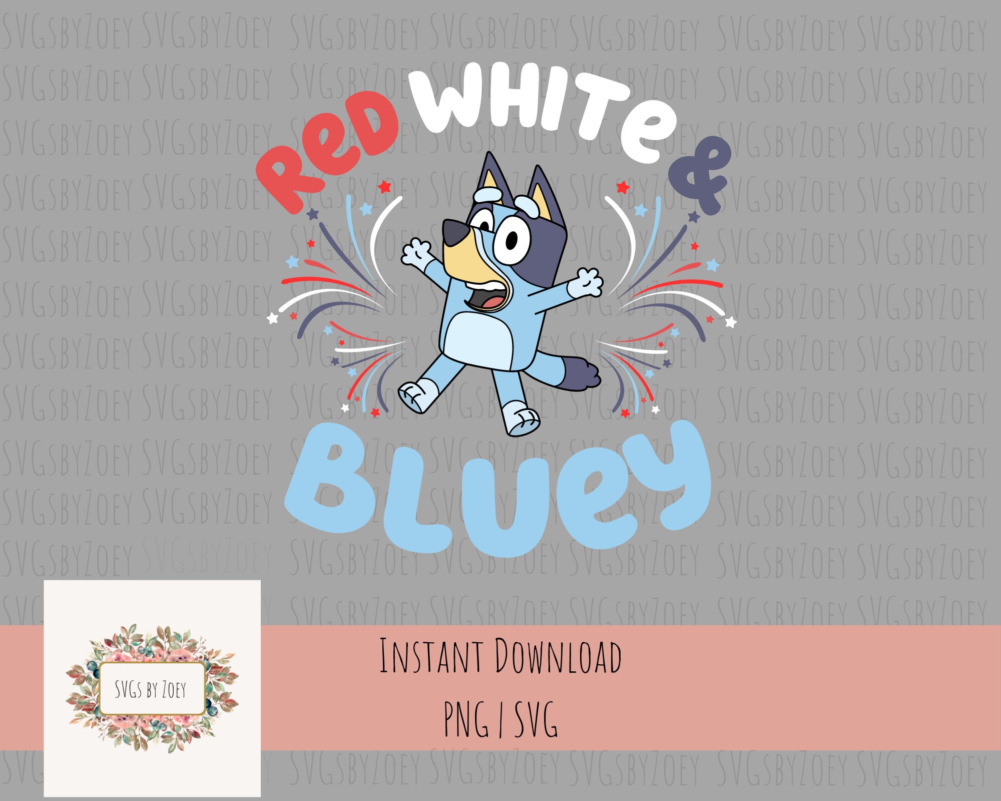 Red White & Bluey PNG Layered SVG Fourth of July SVG - Etsy Finland