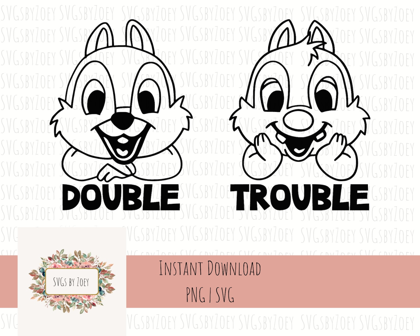 Double Trouble Svg, Chip and Dale Svg, Sibling Shirt Svg, Chip Dale Png ...