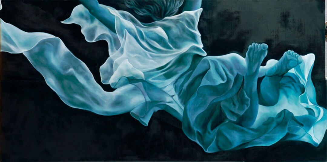 Female Figure in Blue, Realistic Art Print, Original Fine Art Print ...