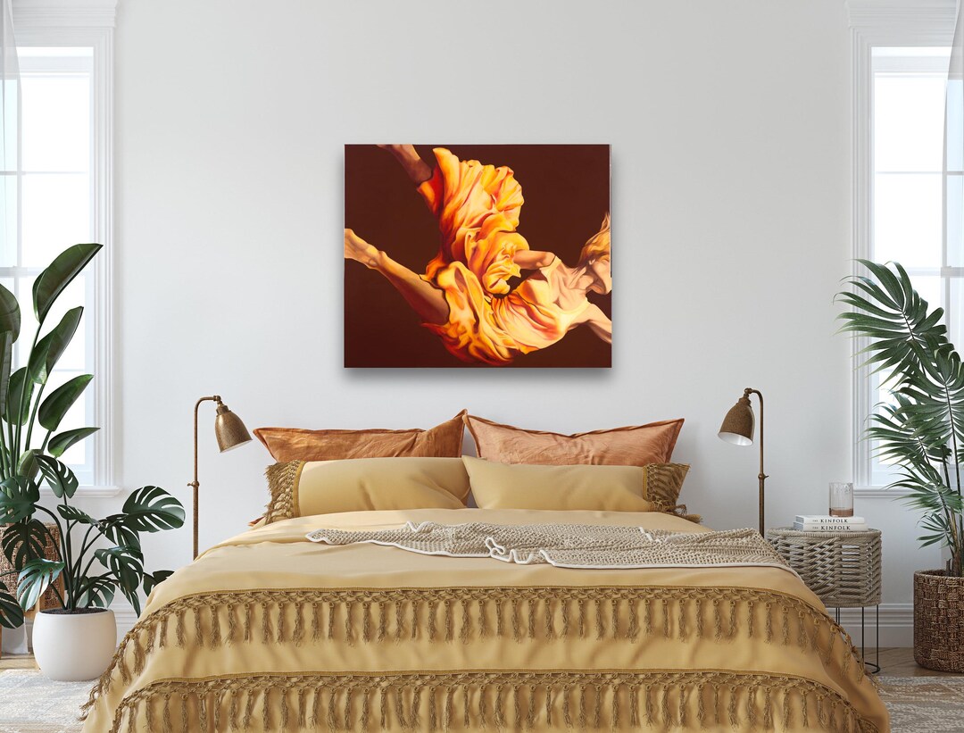 Female Dancer Art Print, Realistic Figure Warm Colors, Original Art ...