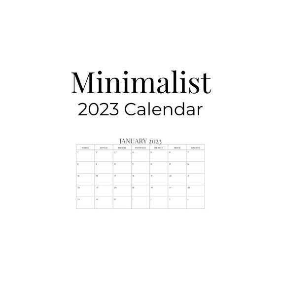 Downloadable Minimalist 2023 Calendar - Etsy