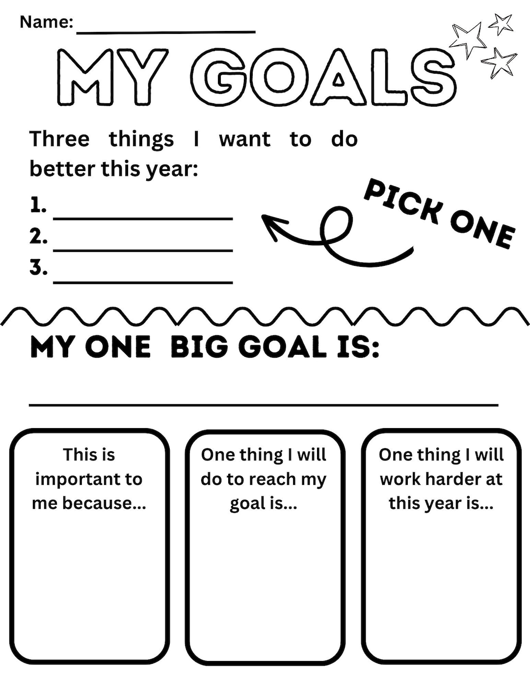 Kids Goal Setting Sheet - Etsy