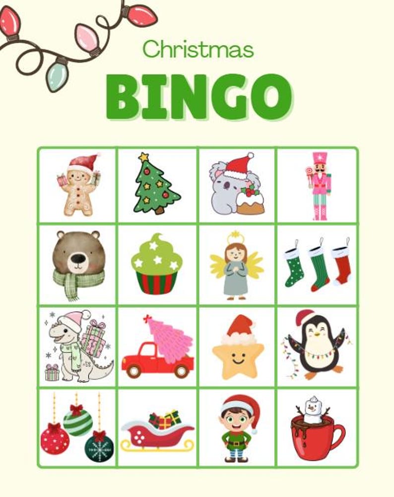 Christmas Bingo – 15 Unique Cards + Calling Cards | Fun Holiday Party ...