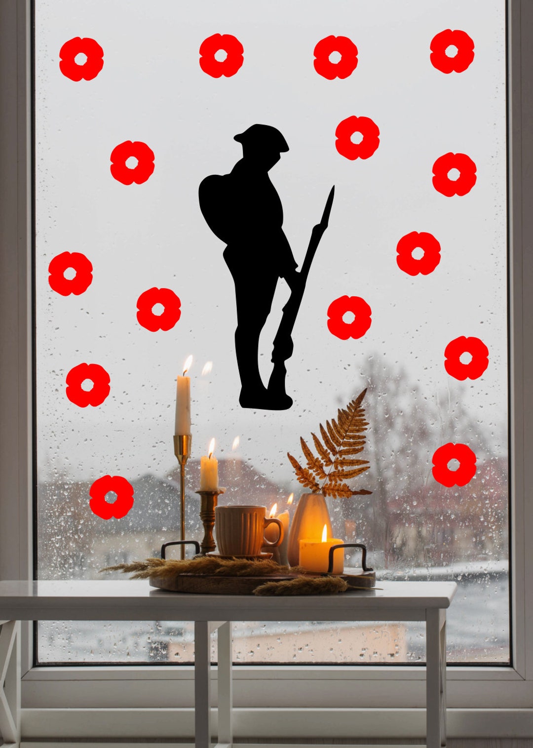 Soldier Sticker Lest We Forget Remembrance Day Window Vinyl Sticker ...