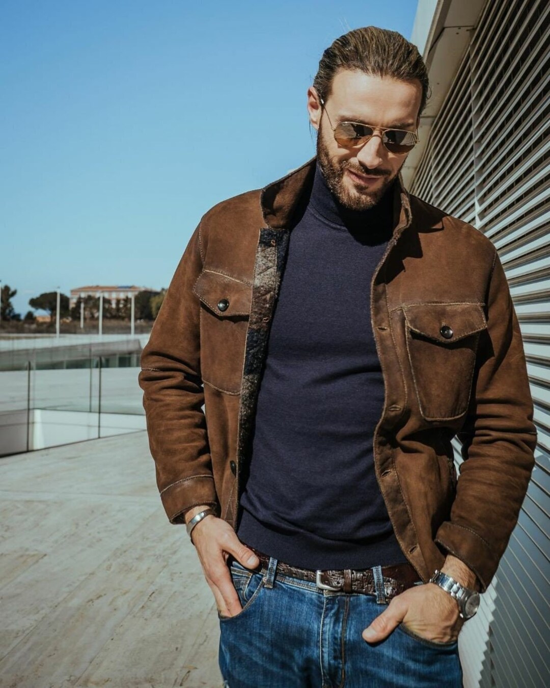 Handmade Mens Vintage Trucker Brown Biker Slim Fit - Etsy