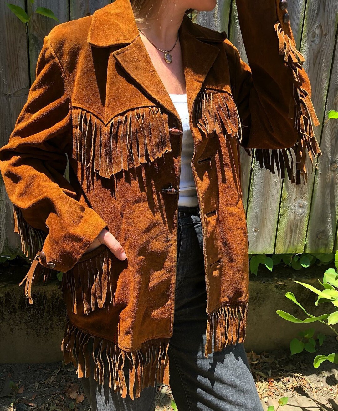 Women Brown Genuine Suede Leather Fringe Jacket Women Brown - Etsy