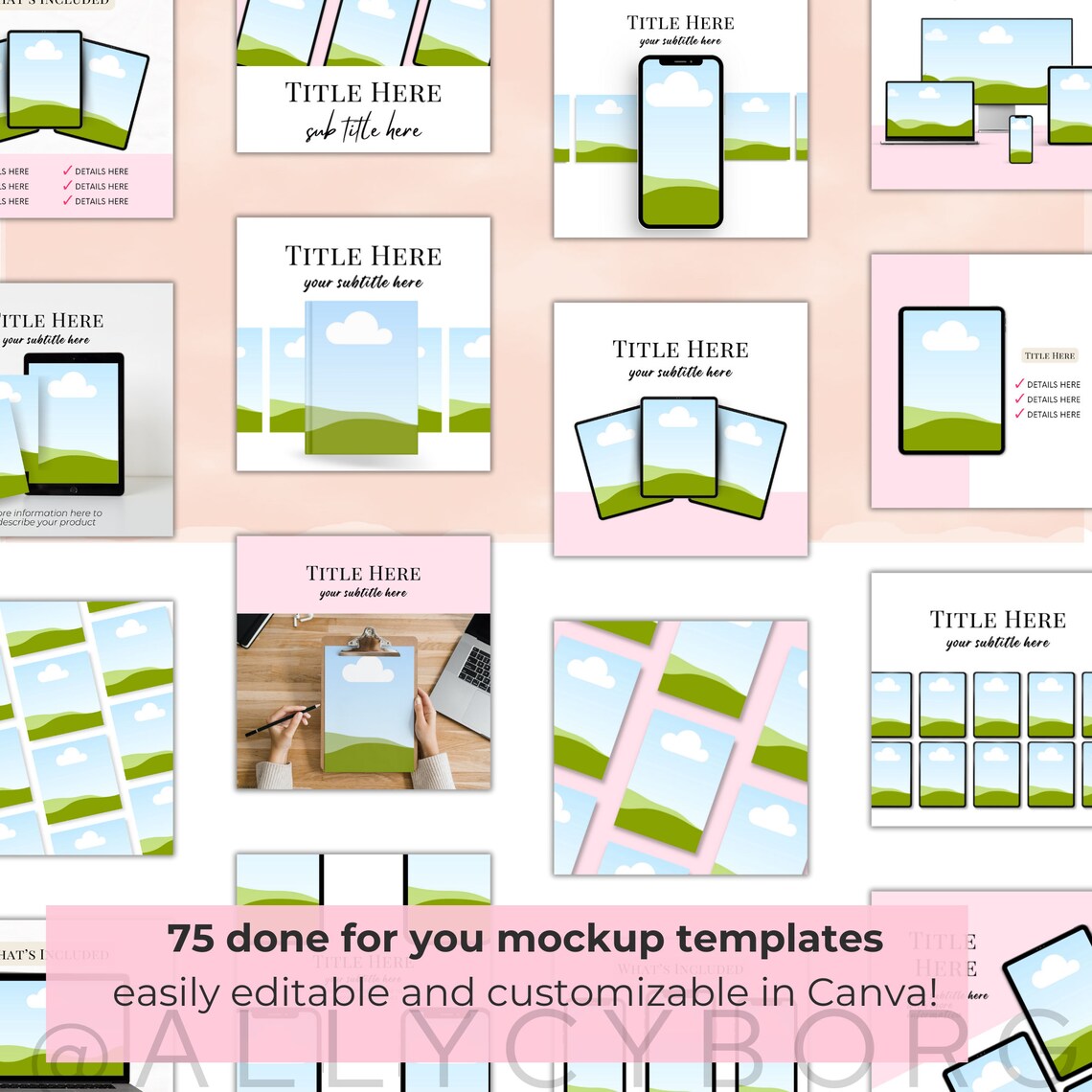 75 Digital Product Mockup Templates W/ Private Label Rights PLR ...